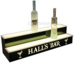 LED Lighted Liquor Shelves & Illuminated Home Bar Displays - 2 Tiers