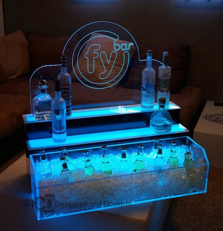 Lighted Bar Shelves & Beer Ice Bin Combination Displays