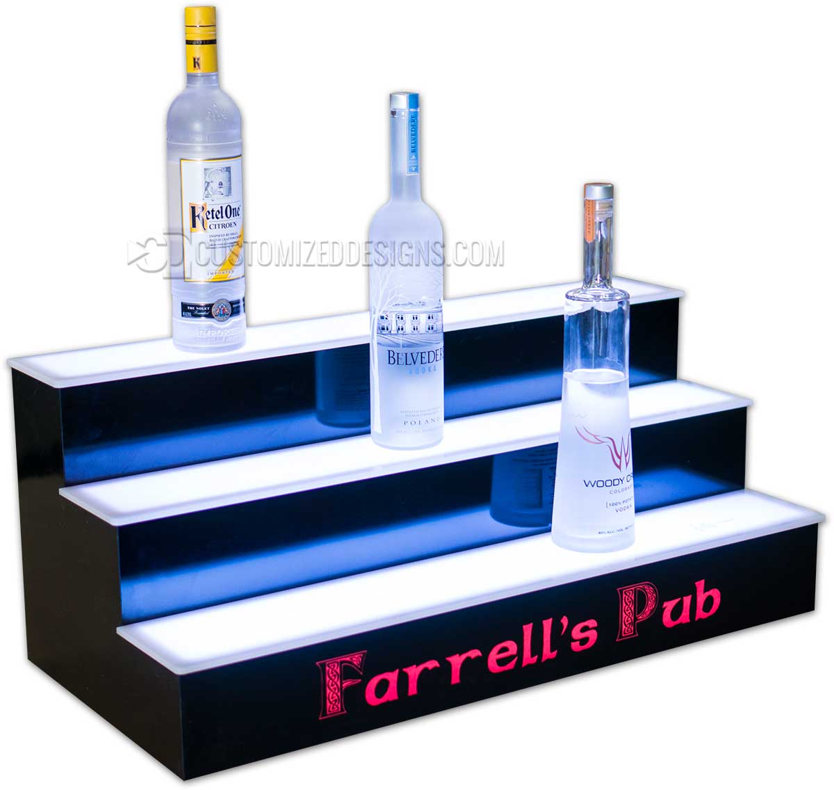 3 Step w/ Celtic Font Logo - Bar Displays - Products & Ideas