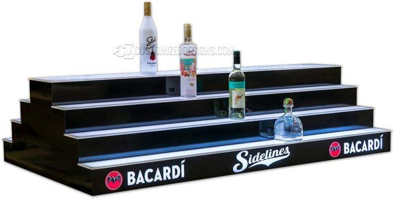 4 Tier 2 Sided Island Liquor Display w/ Bacardi Branding - Bar Displays ...