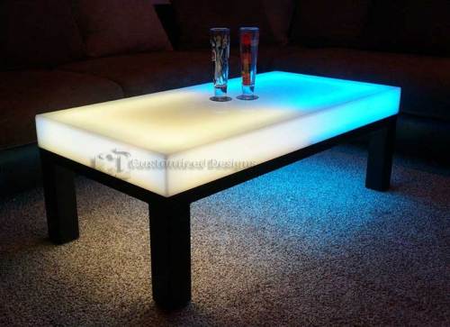 LED Lighted Lounge Coffee Table - Aurora Series - Customized Designs