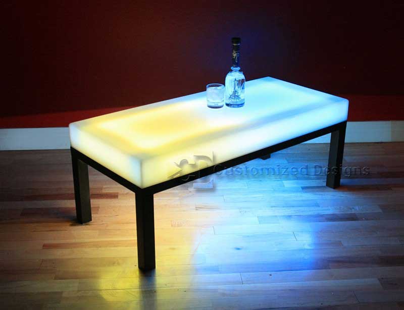 LED Lighted Lounge Coffee Table - Aurora Series - Customized Designs