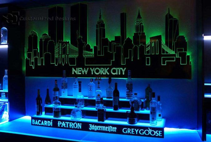 LED Lighted Bar Shelving - Made in the USA