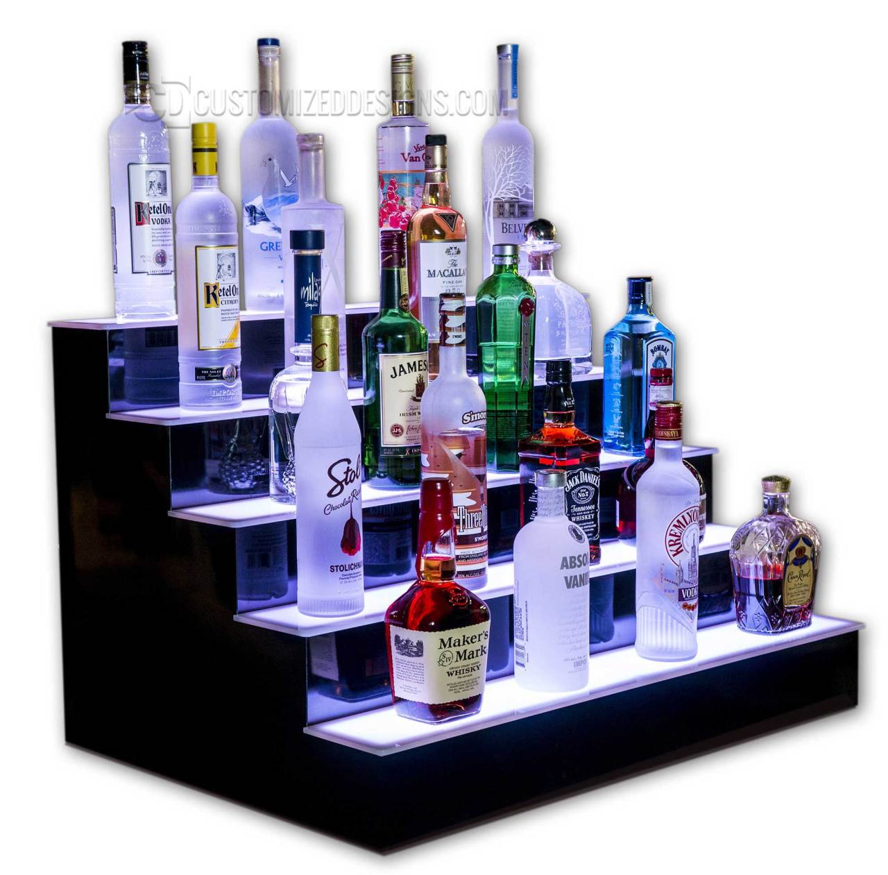 Liquor Shelves for Commercial Bars, Nightclubs & Restaurants - 5 Tier