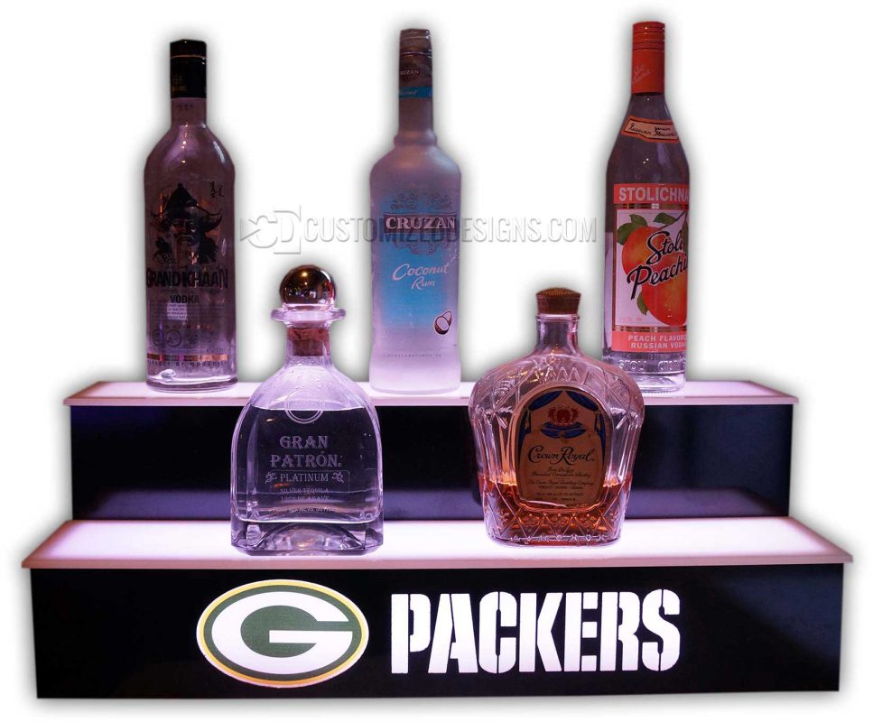 2 STEP LIQUOR DISPLAY W/ GREEN BAY PACKERS LOGO - Bar Displays ...