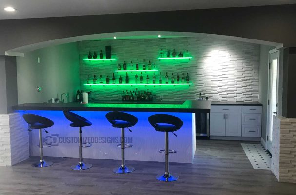 Lighted Back Bar Shelves, Great for Home Bars, Restaurants & Bars!
