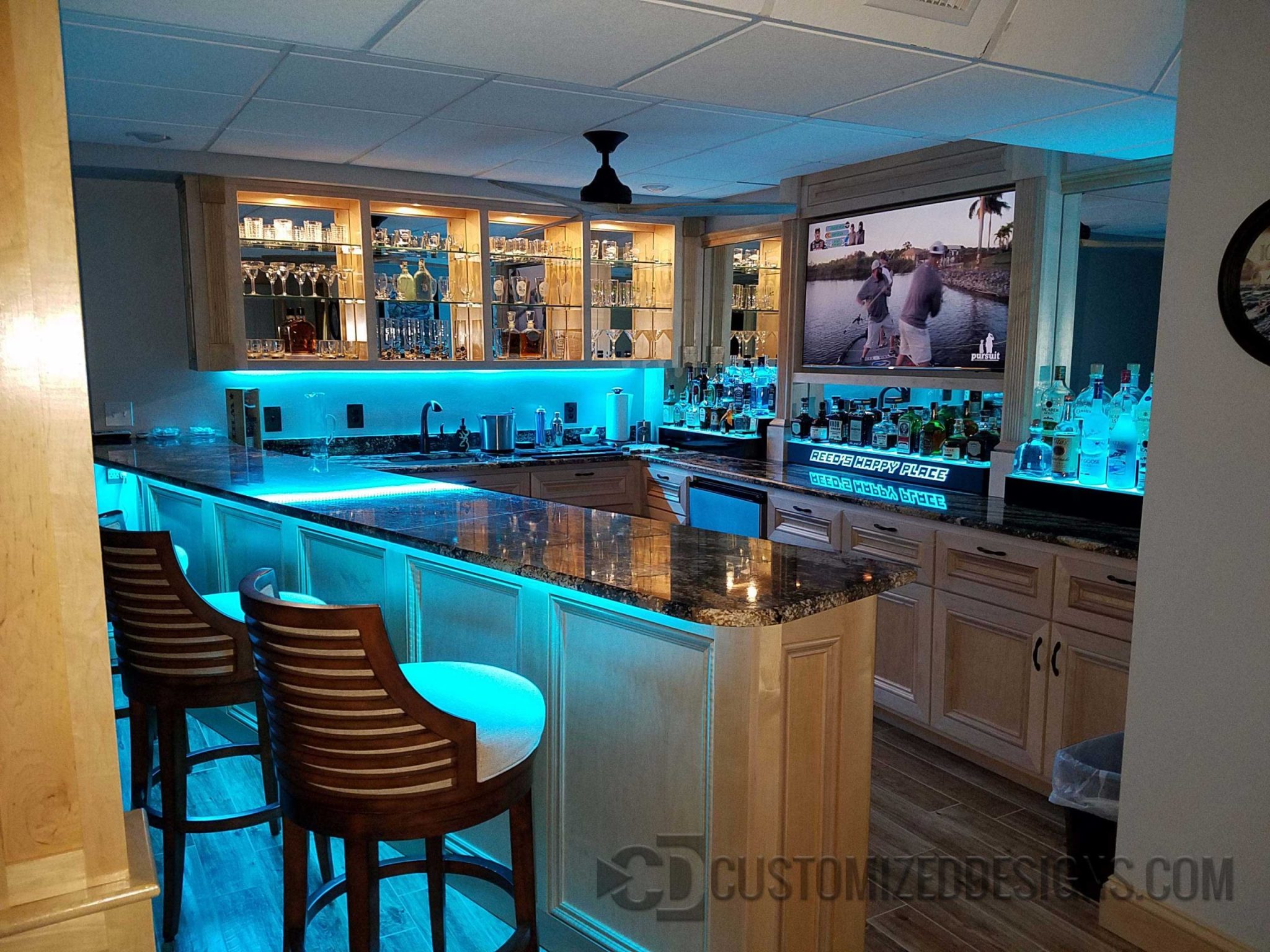LED Lighted Bar Shelving - Made in the USA