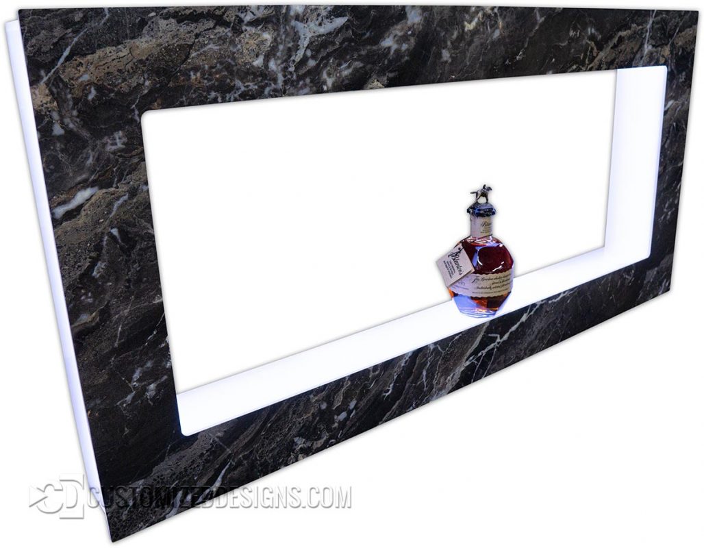 Lighted Back Bar Wall Display Shelves - LED Lighting - Modern Design
