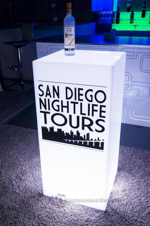 18" x 18" LED Lighted Lounge Table - Lumen Series Nightclub Tables