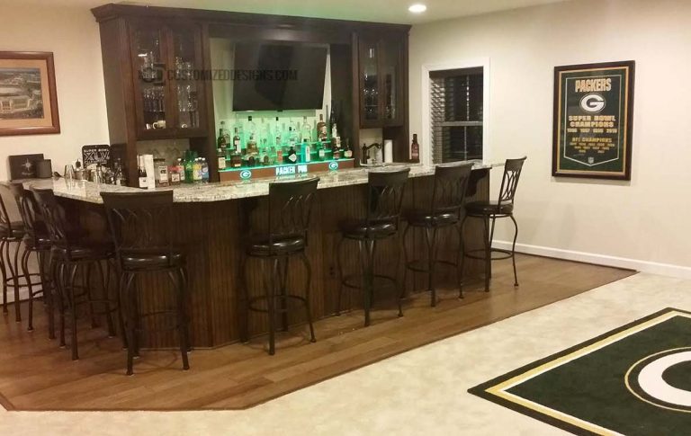 Green Bay Packers Themed Home Bar Lounge - Home Bar Ideas - Products ...