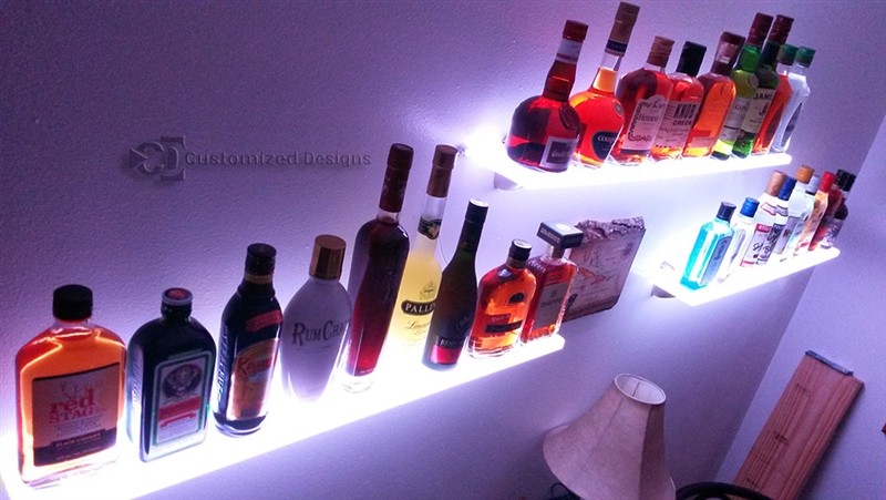 Lighted Back Bar Shelves, Great for Home Bars, Restaurants & Bars!