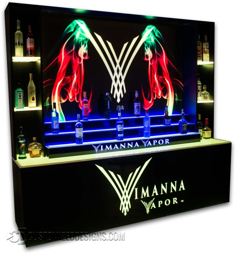 Custom LED Back Bar Display for Vape Store - Lounge & Nightclub ...