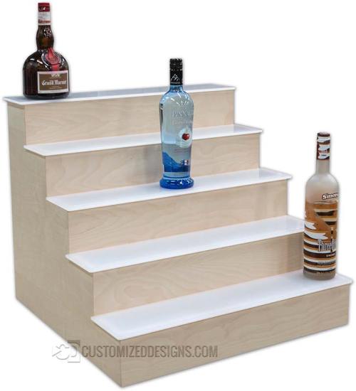 Liquor Shelves for Commercial Bars, Nightclubs & Restaurants - 5 Tier