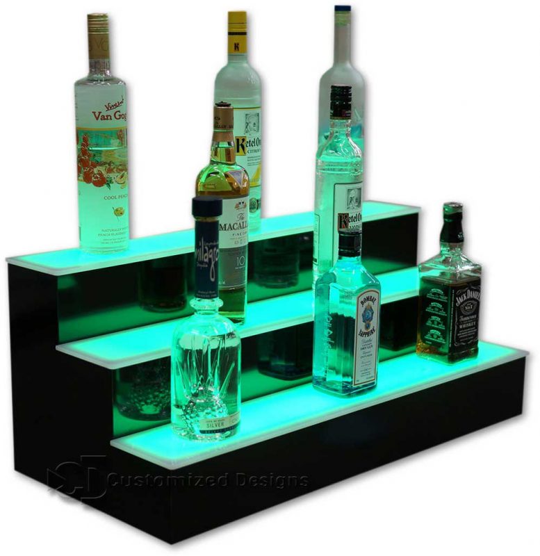 3 Step 32" Liquor Display - Customizeddesigns.com