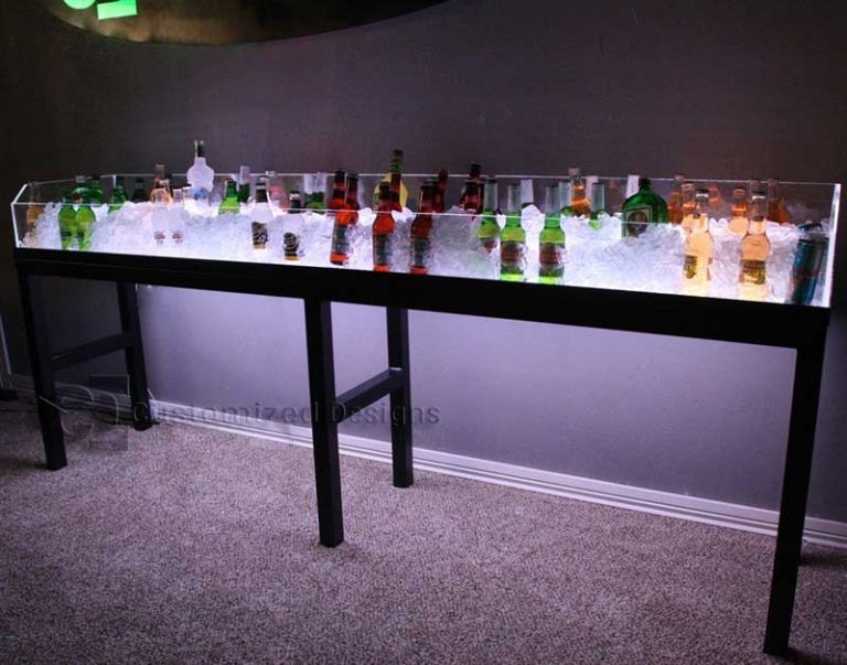 LED Lighted Beer Ice Bins, Back Bar Beverage Displays,Customize Yours!