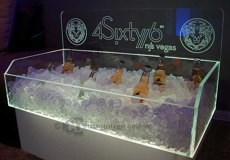 LED Lighted Beer Ice Bins, Back Bar Beverage Displays,Customize Yours!